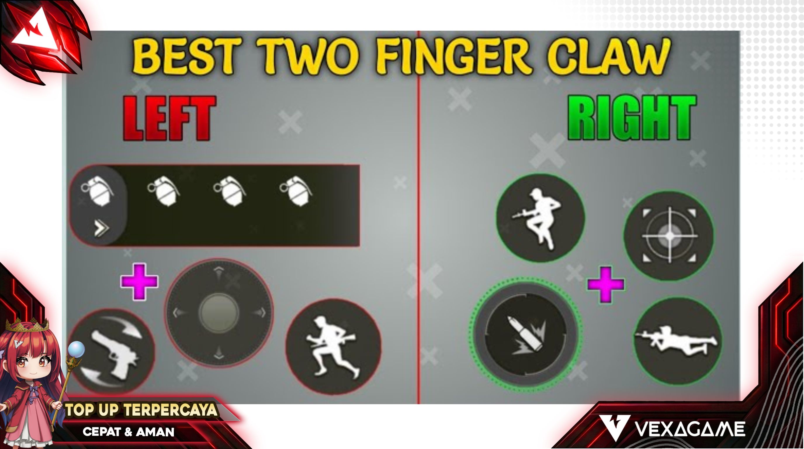 Setting Custom HUD Free Fire Terbaik: 2 Jari, 3 Jari, dan 4 Jari - VexaGame