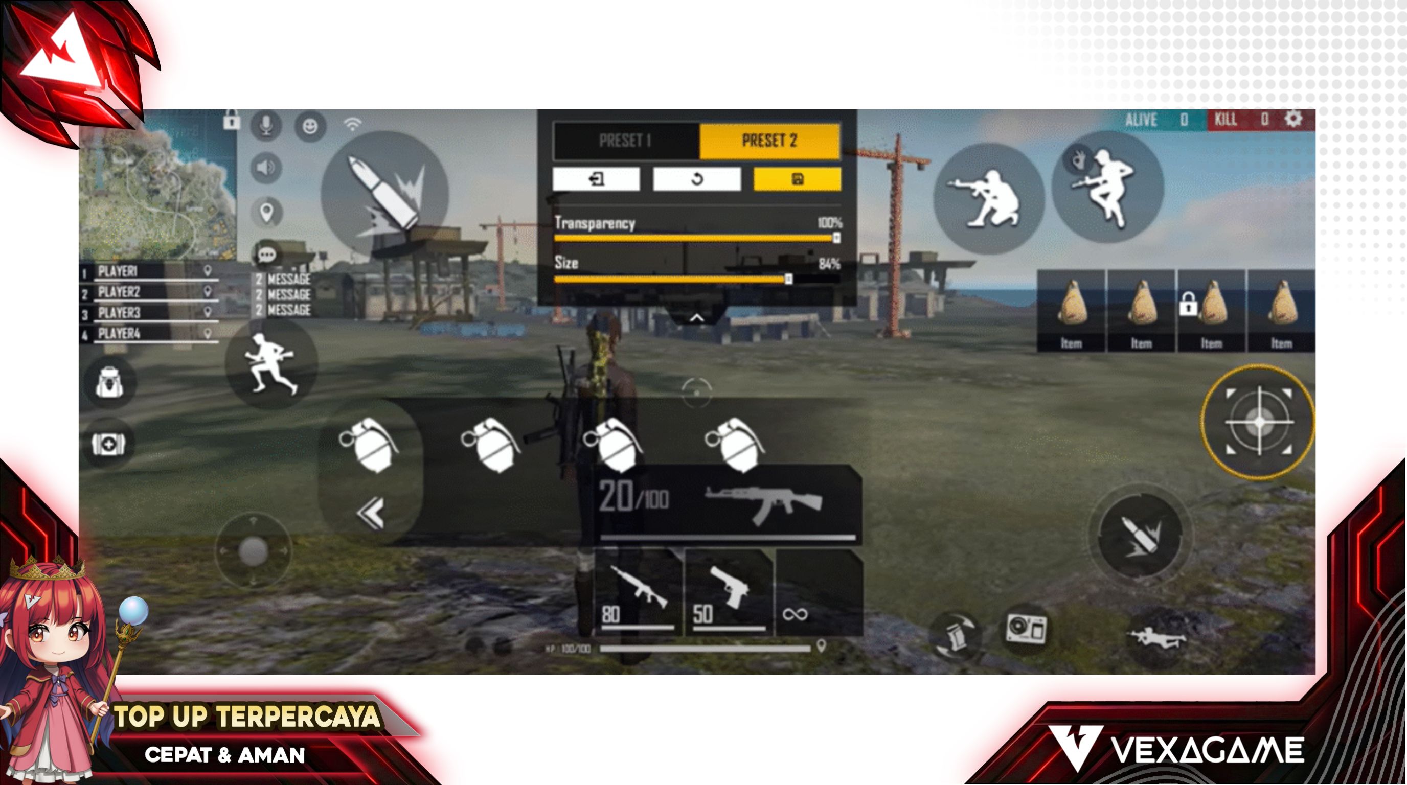 Setting Custom HUD Free Fire Terbaik: 2 Jari, 3 Jari, dan 4 Jari - VexaGame